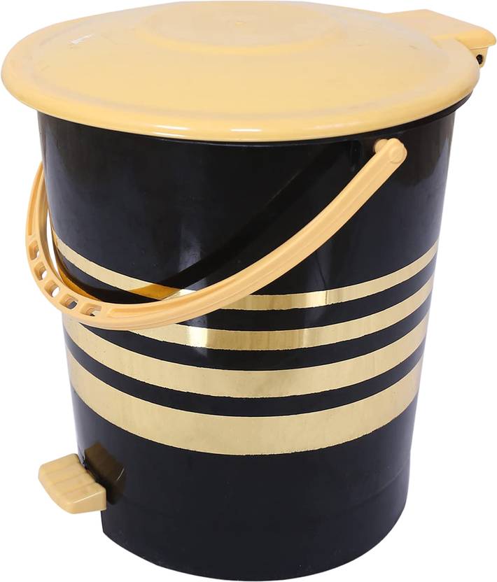 KUBER INDUSTRIES Plastic Pedal Dustbin For Kitchen with Cream Lid 10 ...