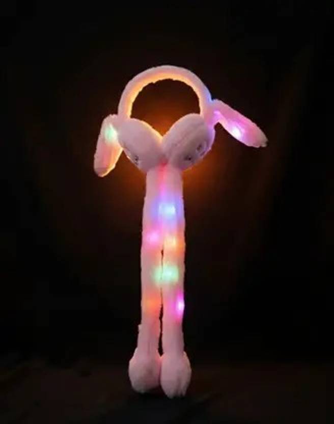 KFZONE Rabbit Ear Moving Earmuffs fo with Led Light Winter Headband for ...