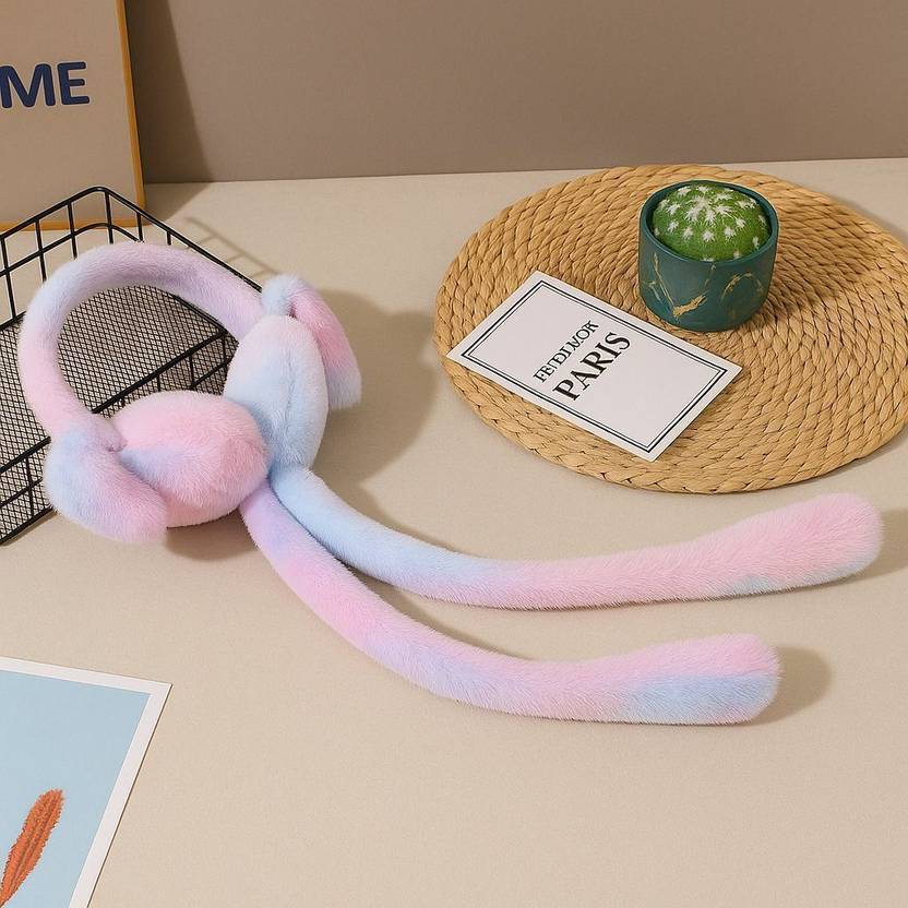 Qeucreation Rainbow color soft fur earmuff for women & kids. Ear Muff ...