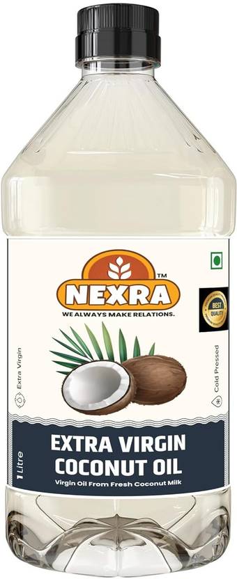 nexra Extra Virgin Coconut Oil - 1 Liter | Unrefined | Rich in Natural ...