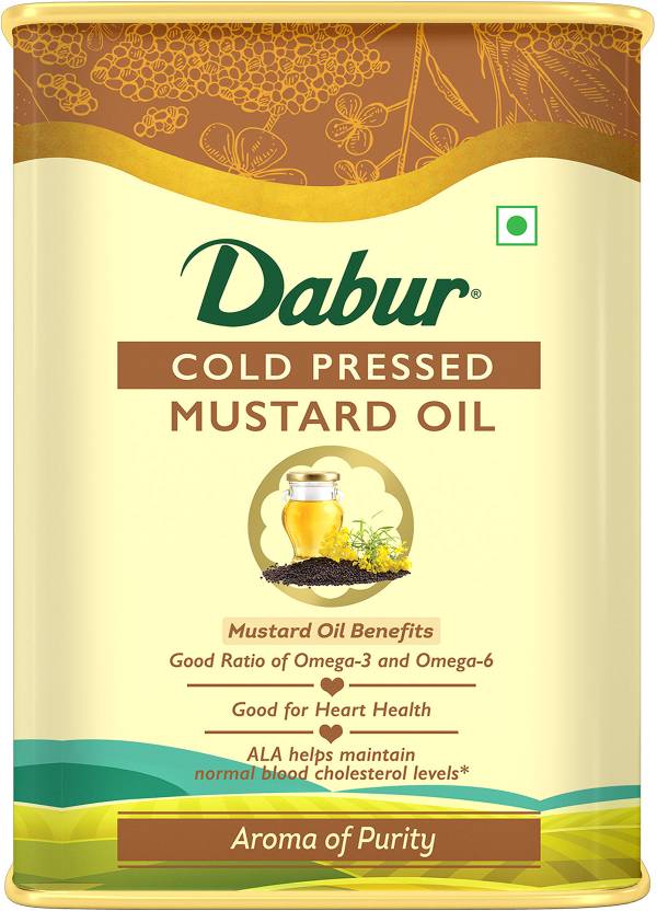Dabur Cold Pressed Mustard Oil - 3L | Healthy Cooking Oil | Goodness of ...