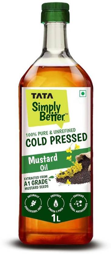 Tata Simply Better 100% Pure & Unrefined Cold Pressed Mustard Oil 1L ...