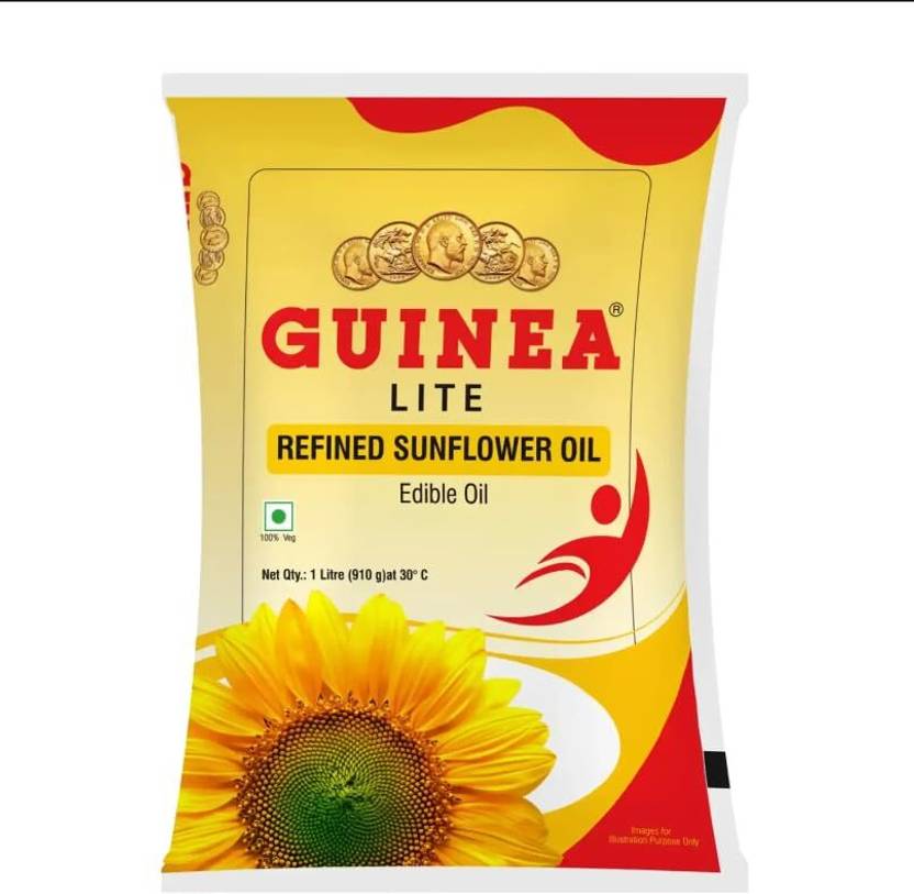 Guinea Lite Refined Sunflower Oil, 1 Litre Pouch Safflower Oil Pouch ...