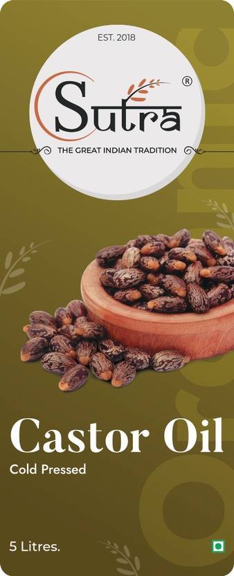 SUTRA Castor Oil 5L|Arandi ka Tel|Hair & Skin|Cold Presed|Edible Castor ...