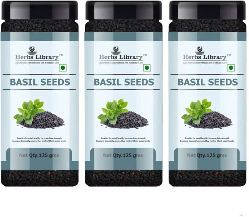Herbs Library Basil Seeds | Sabja Seeds | Sabja Seeds For Plant Based ...
