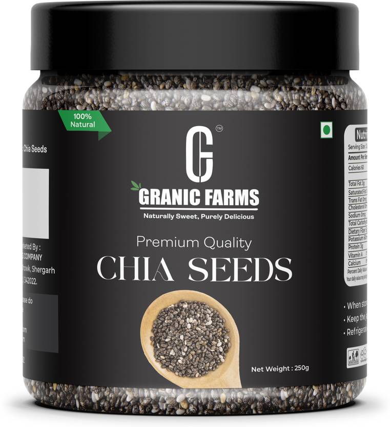GRANIC FARMS Natural Raw Chia Seeds 250gm-Nutritious , Rich in Calcium ...