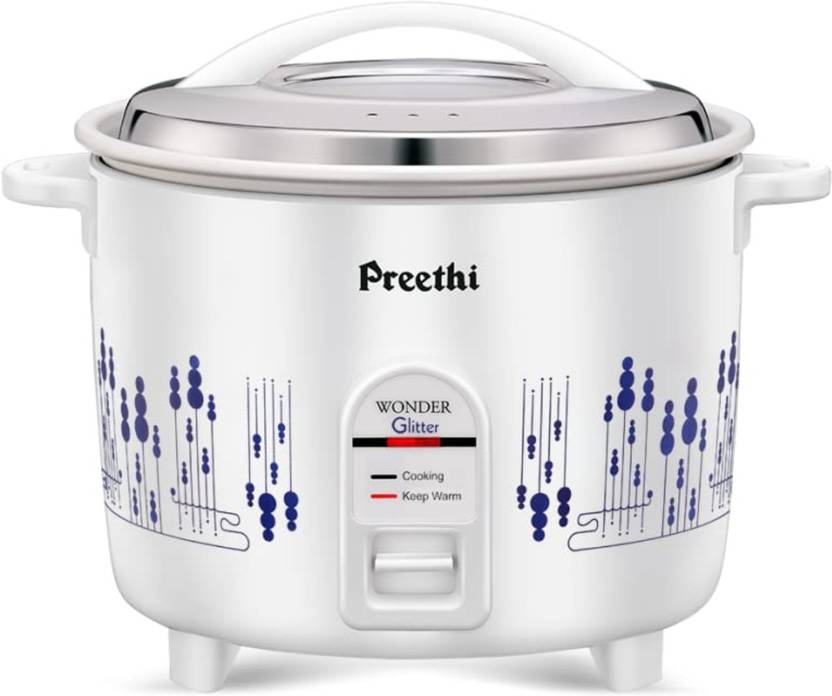 Preethi Glitter E 2.2 Ltr (Double Pan) Rice Cooker, Egg Boiler, Egg Cooker, Food Steamer ...