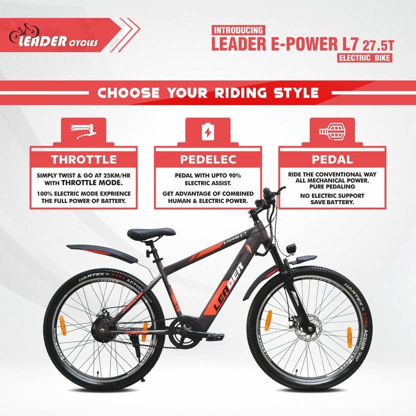 LEADER E-Power L7 27.5T with Front Suspension & Dual DISC Brake 27.5 ...
