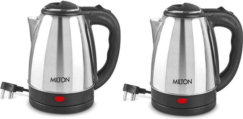 MILTON Go Electro 1.5 Stainless Steel Electric Kettle, (2 -Pcs Combo ...