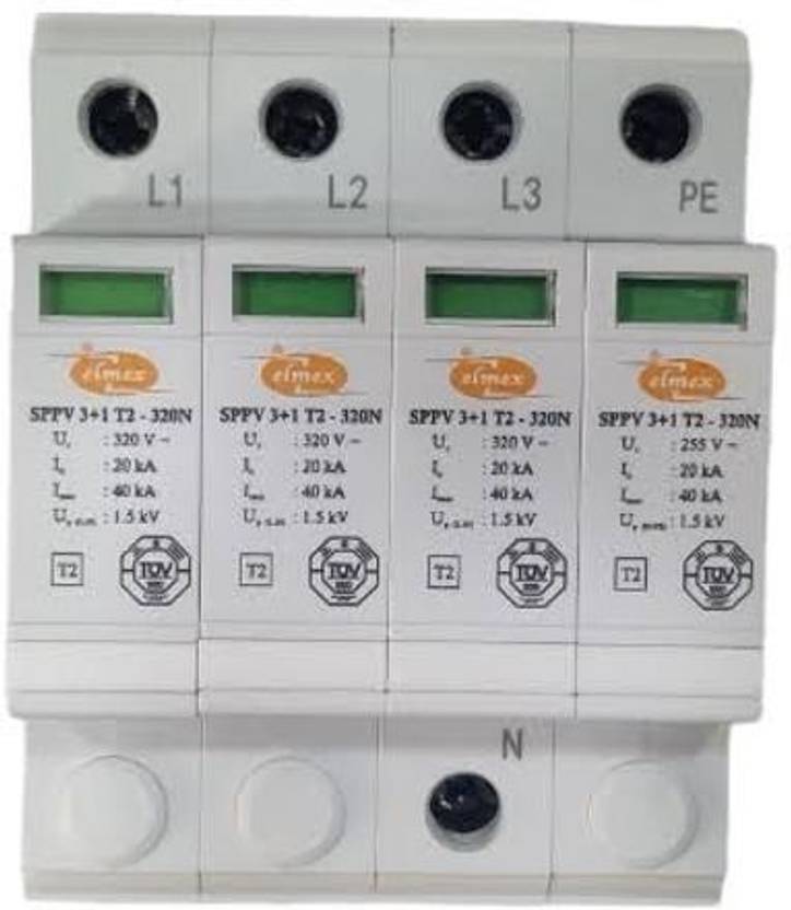 ELMEX 3 Phase AC SPD SPPV 3+1 T2- 320 N MCB Price in India - Buy ELMEX ...