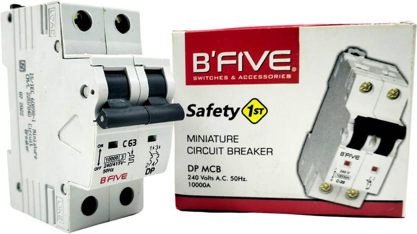 b'five Safety 1st Miniature circuit Breaker C Curve DP 63A MCB Double ...