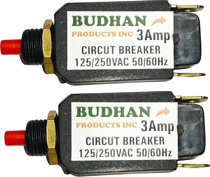 BUDHAN PRODUCTS INC 2 Pieces of 3 Amps Mini Circuit Breaker | Thermal ...