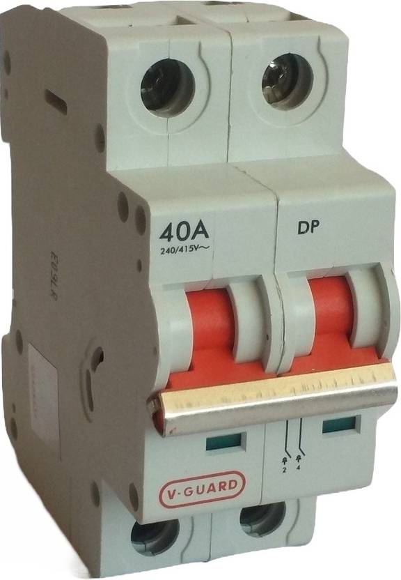 V-Guard 40A Double Pole Isolator 'C' curve (MCB) Miniature Circuit ...