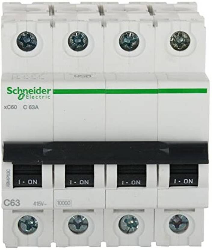 schneider (A9N4P40C) Acti 9 40-Amp 4-Pole C Curve MCB, White, Standard MCB Price in India - Buy ...
