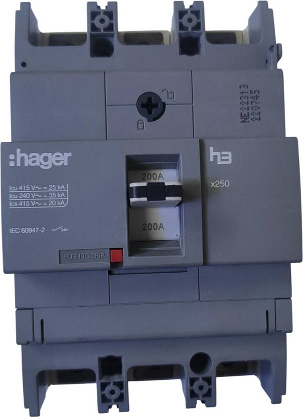 Hager Three Pole MCCB 200A HHB200Z MCB Price in India - Buy Hager Three ...