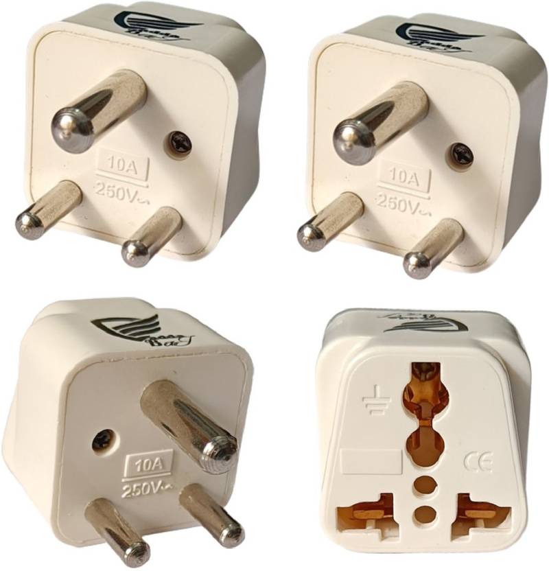 vadda bai Pack of 4 (Type D) 3 Pin Adapter for Convert USA/UK/Japan ...