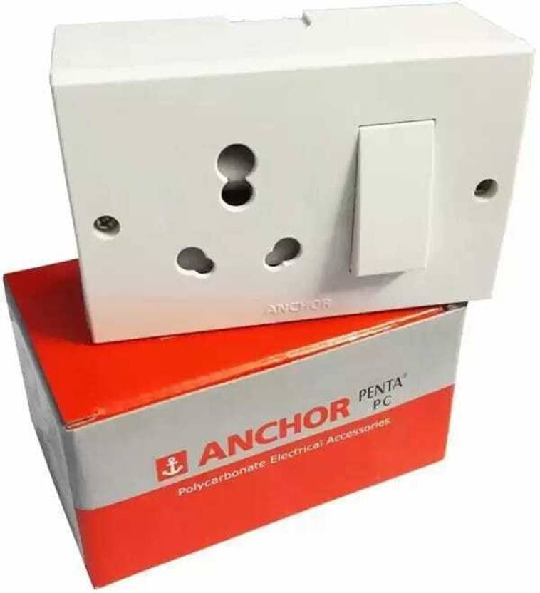 ANCHOR Penta S.S Combined with box 16A 1 Socket, 1 Switch 16 A Five Pin ...