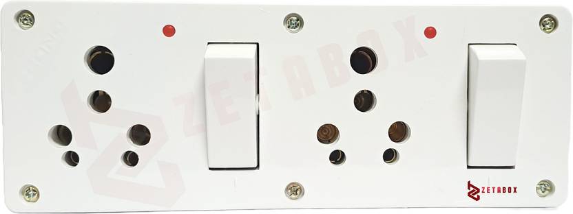 CONA Deluxe Universal 16A Dual Switch Socket Box with Indicator 16 A ...
