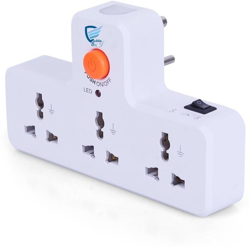 vadda bai 3 Universal Socket Multiplug with 1 Master Switch Indicator and Led Light on Top 3 ...
