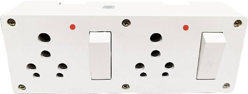 CONA Deluxe Universal 16A Dual Switch Socket Box with Indicator 16 A ...