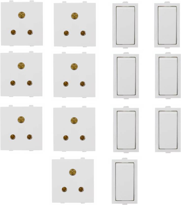 JELECTRICALS Modular 6 AMP Switch and Socket 7 Combo 6 A One Way ...