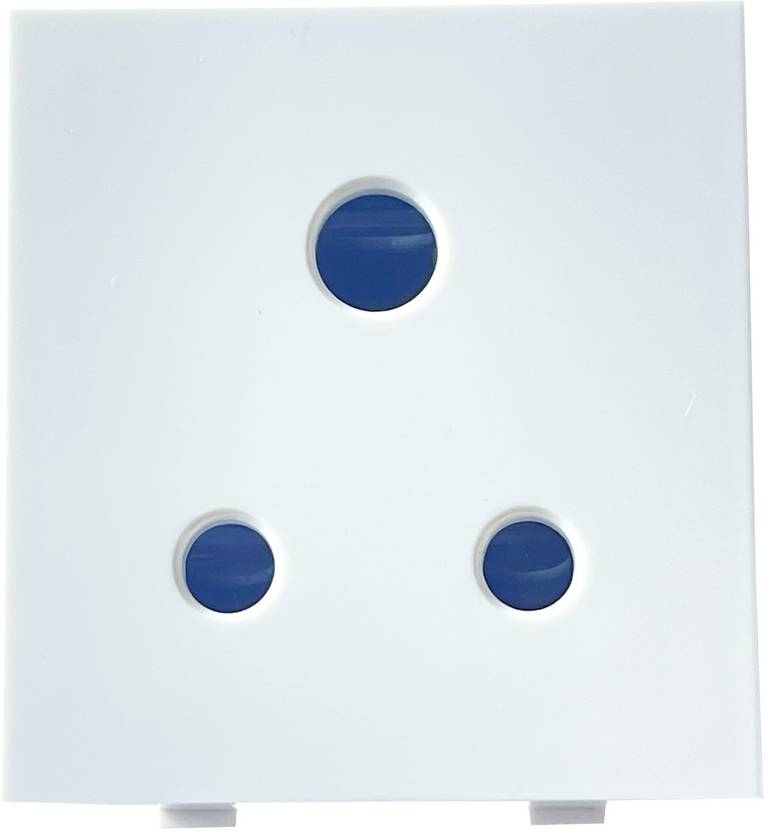 Honeywell 6A Round 3Pin Socket with Shutter (ISI Marked) 2 Module (Pack ...