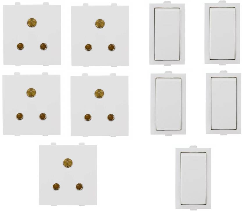 JELECTRICALS Modular 6 AMP Switch and Socket 5 Combo 6 A One Way ...