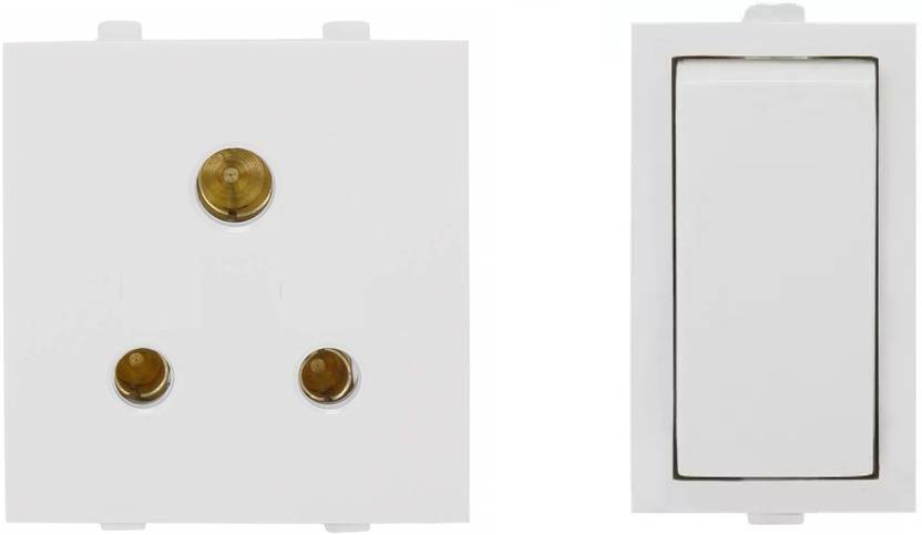 JELECTRICALS Modular 6 AMP Switch and Socket Combo 6 A One Way ...