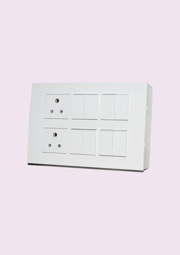 ANCHOR PENTA 12 Modular Switch Board ( 2 Socket,8 switch ) With SURFACE ...