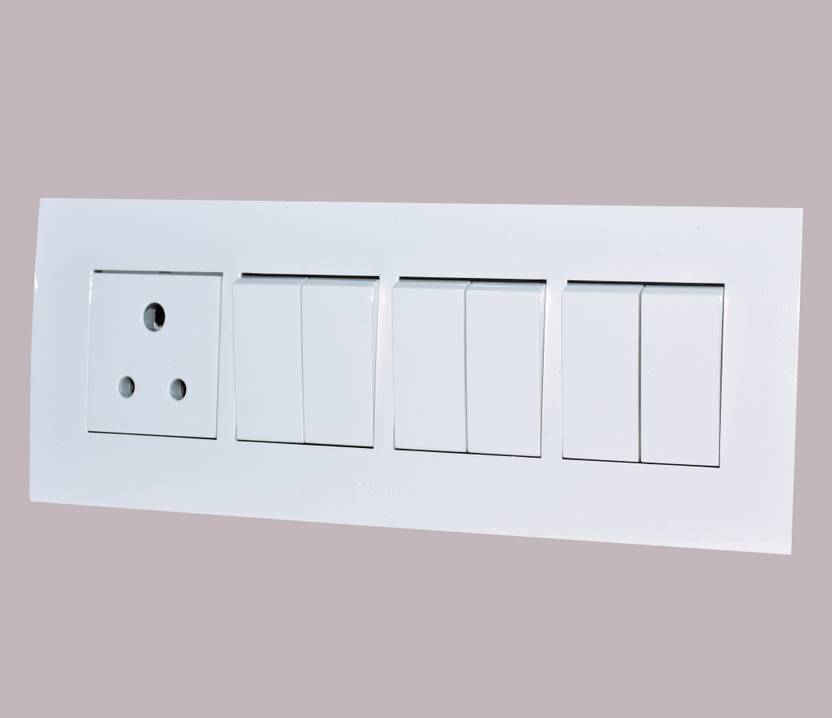 ANCHOR PENTA 8 MODULAR SWITCH BOARD (6 SWITCH 1 three PIN SOCKET WITH ...