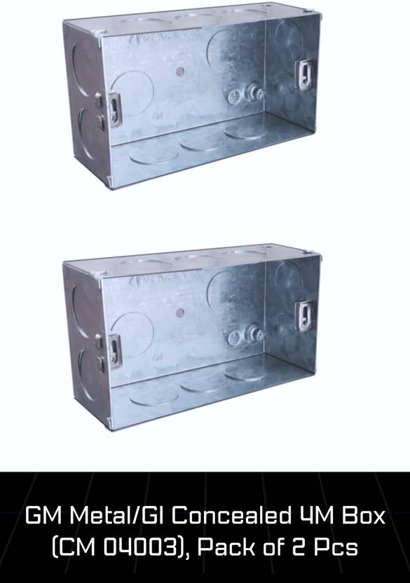 GM Modular GI Metal Concealed 4M Box (CM04003), Pack of 2 Units, Wall ...