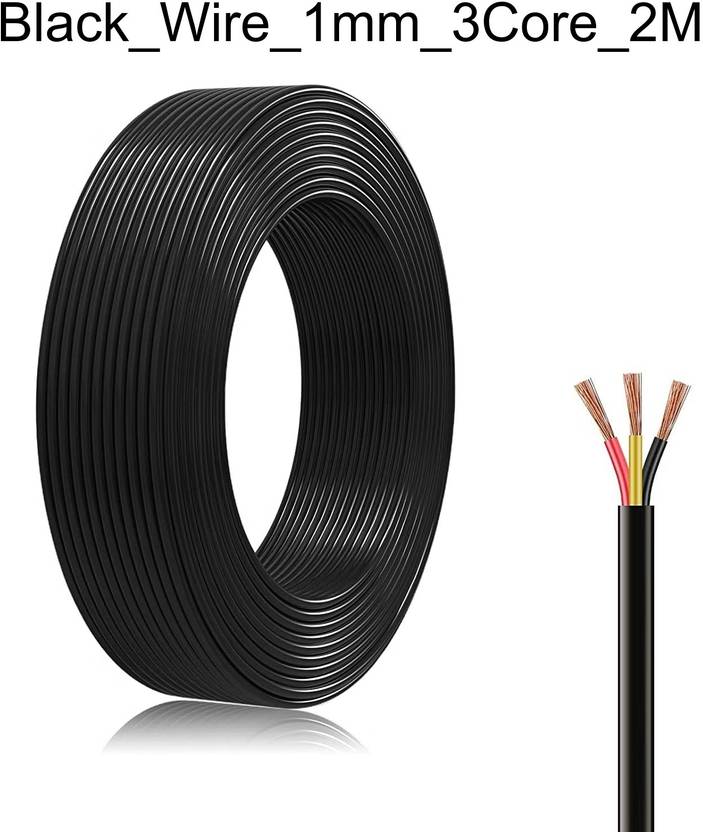 JELECTRICALS PVC 1 sq/mm Black 2 m Wire Price in India - Buy ...