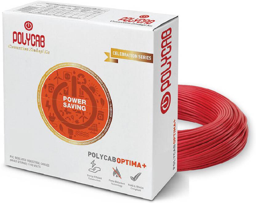 Polycab Optima Plus 0.75 sq/mm Red 90 m Wire Price in India - Buy ...