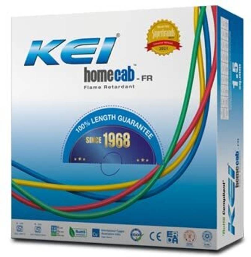 KEI Wires & Cable Homecab-FR l Flam Retardant l FR PVC 4 sq/mm Blue 90 ...