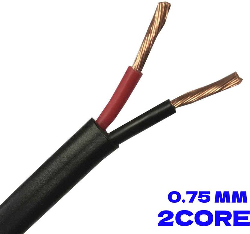 ELSON 0.75 mm x 2 Core Multi Round Core Copper Cable AC wire Multi Purpose of usage 0.75 sq/mm ...