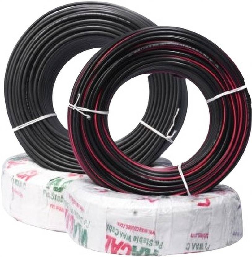 WAAREE DC Cable XLPO UV Protected copper cable 4 sq/mm Black 100 m Wire ...