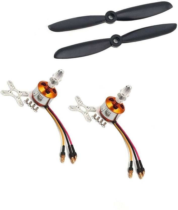 INVENTO 2Pcs 2200KV BLDC Brushless Motor + 5045 5x4.5 5 inch Propeller ...