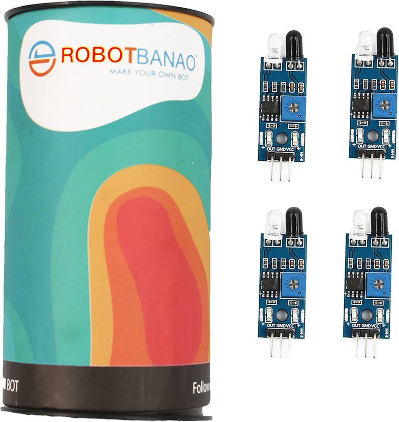 Robotbanao 4 IR Infrared Obstacle Avoidance 3 Wire Reflective Sensor Module For Arduino ...
