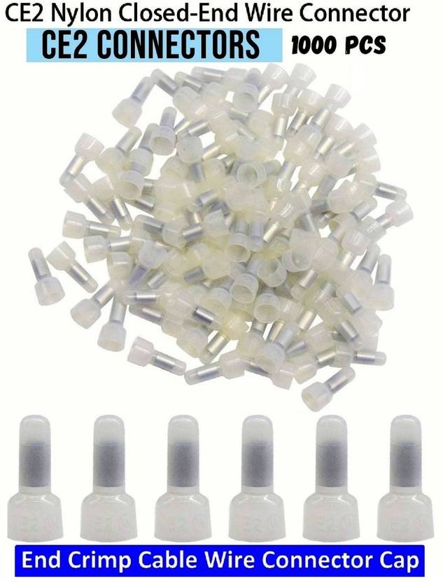 BALRAMA 1000 pc CE2 Wire End Cap Closed End Crimp Terminals Connectors ...