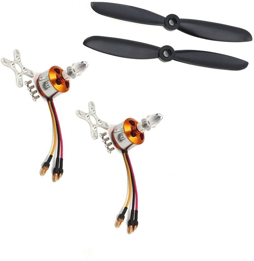 INVENTO 2Pcs 800KV BLDC Brushless Motor + 5045 5x4.5 5 inch Propeller ...