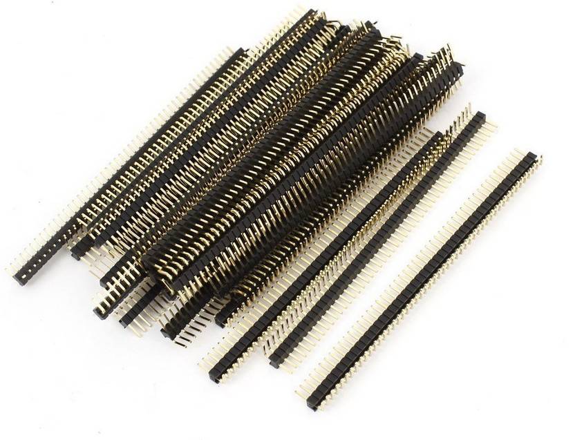 Aktronics Right Angle Single Row 40-pin 2.54mm Gold Tone Male Header ...