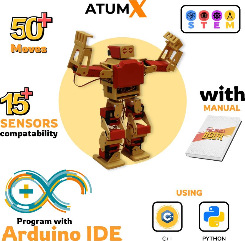 Atumx Humanoid robot kit - Compatible with arduino | DIY robotics kit ...