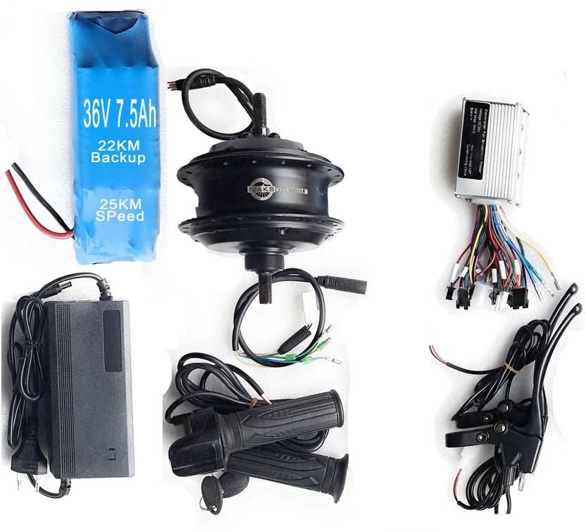 Naks Electric Cycle Kit With Battery Lithium 36v 250 Watt 22km Battery Backup Automotive