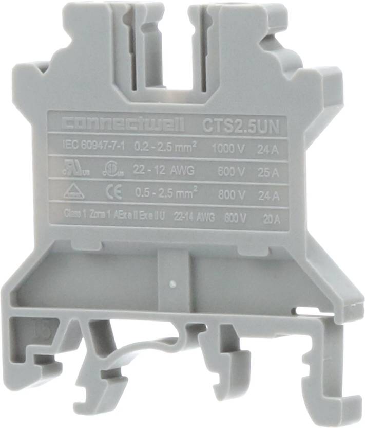 Connectwell 50 Pieces CTS2.5UN 2.5 sq.mm Feed Through Terminal Block in ...