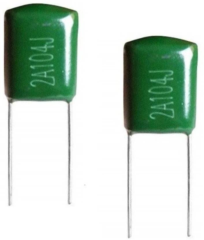 CKE 0.1Uf (104j/100v) 2A Polyester Capacitor of Indian Capacitor (Pack of 10) Pcs Electronic ...