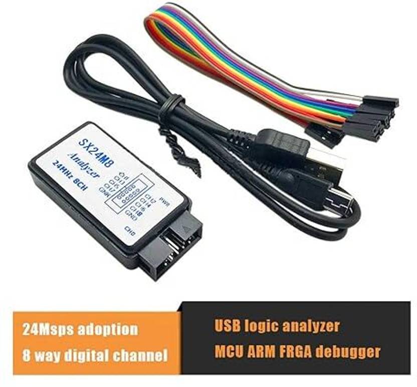 Tayal USB Logic Analyzer with EMI Ferrite Ring USB Cable 24MHz 8CH UART IIC SPI DEBUG Electronic ...