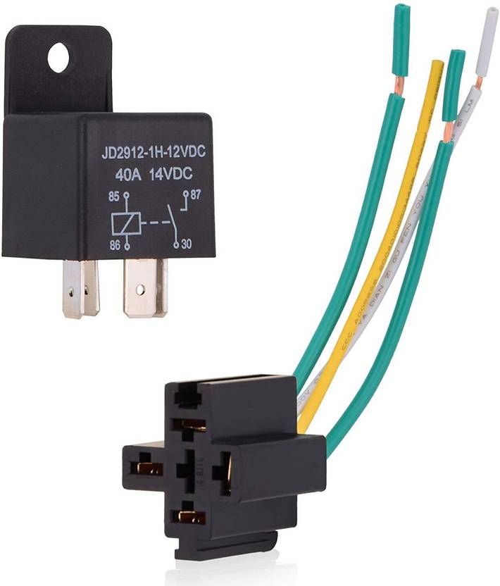 Prosoftek Car,Bike,Truck Automative DC 12V 40A SPST Relay, 4 Pin ...