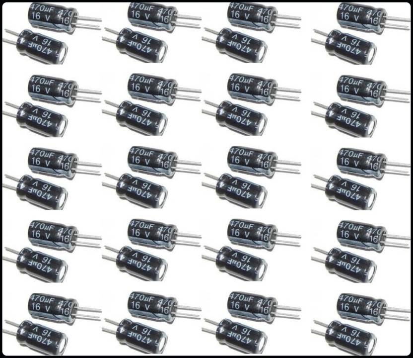 R&D New A-Pack of 40 470uF 16V 105C Radial Electrolytic Capacitor ...