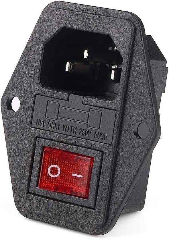 SYMFONIA 10A 250V AC Rocker Switch Power Socket 3 Pin IEC320 C14 Inlet ...