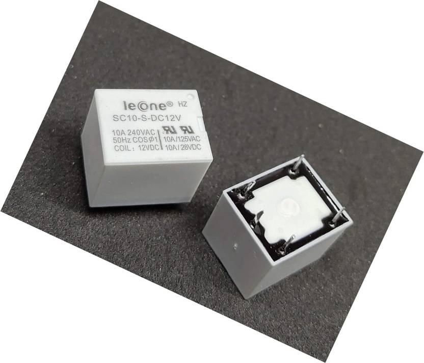 INVENTO 2pcs 12V DC Relay 5 Pin 12V 10A Current Sugar Cube PCB Mount ...